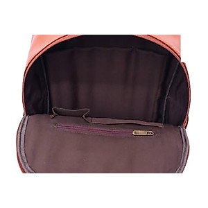 Trendz n ideas Genuine Leather Laptop Backpack For Men's-Classic Slim Leather BackPack For Traveling College Casual Backpack (Tan)