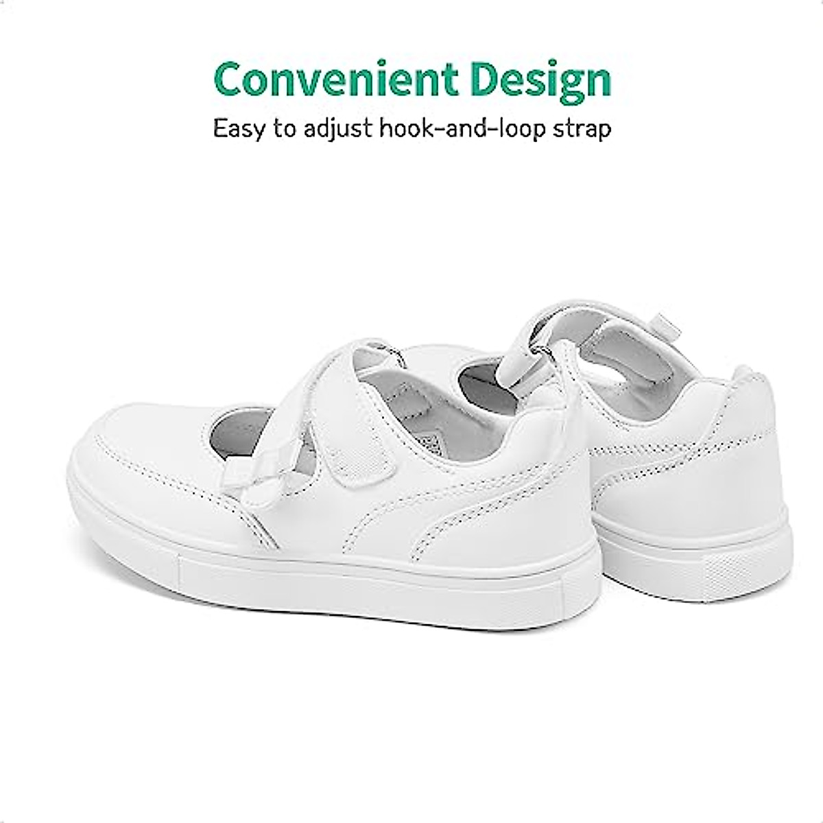 DREAM PAIRS Kids Girls Mary Jane Sneakers Strap Toddler Little Girls School Shoes Soft Walking Party Flat Shoes White Size 10 Toddler SDFS2323K