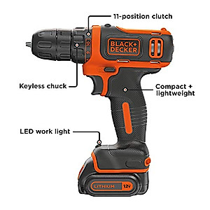 BLACK+DECKER 12V MAX Cordless Drill/Driver (BDCDD12C)