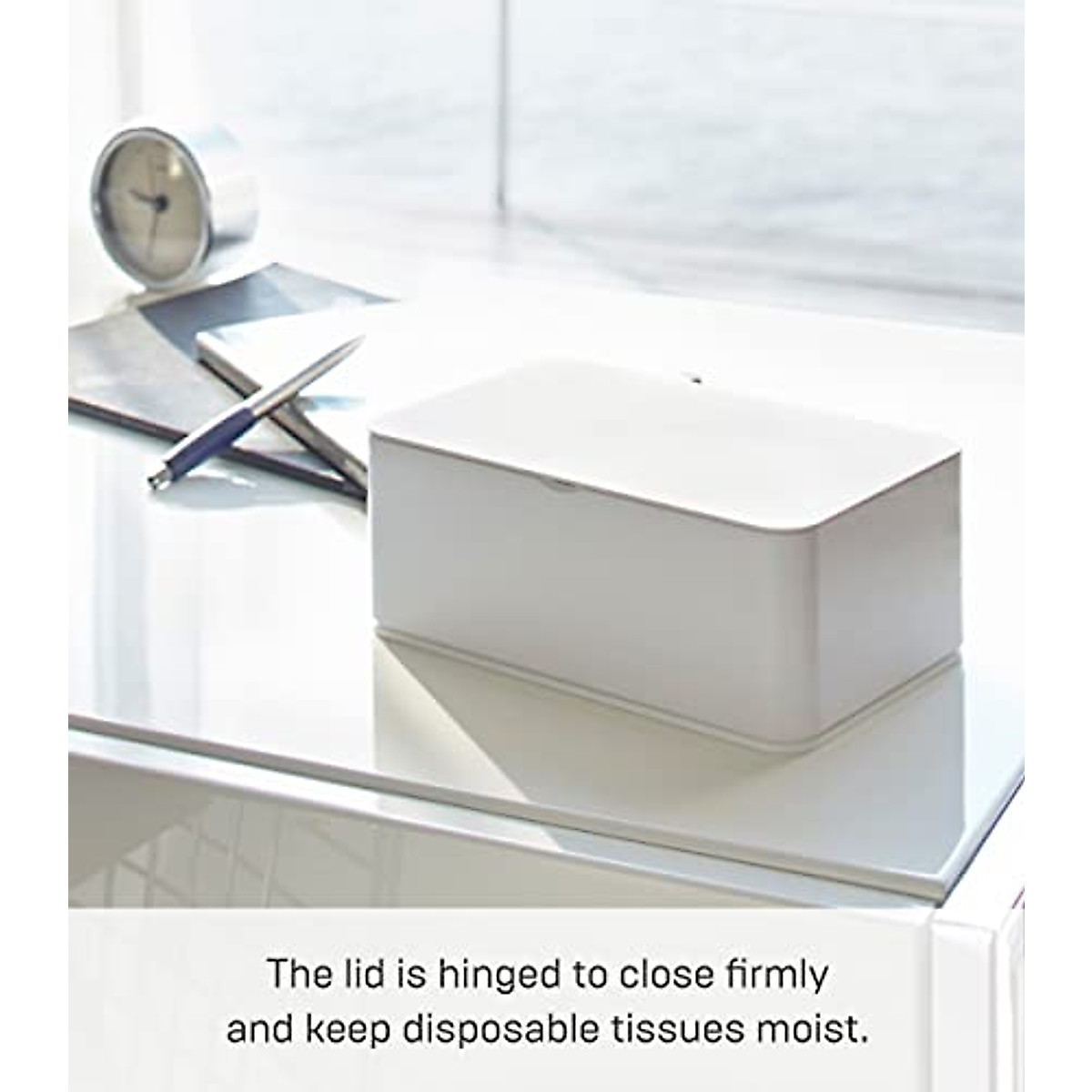 Yamazaki Home Smart Wet Tissue Case - Flushable Wet Wipes Holder Dispenser Storage Box Container For Bathroom - Abs Plastic