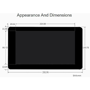 waveshare 7inch DSI LCD 1024×600 Touch Screen for Raspberry Pi 4B/3B+/3A+/Compute Module 4 (CM4)/Compute Module 3+ (CM3+) Toughened Glass IPS Display Capacitive Monitor 5-Points Touch Driver Required