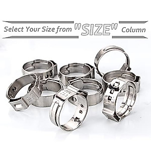 CVS 50 PCS 3/4 Inch PEX Cinch Clamp Rings, Stainless Steel Pex Fittings Crimp Rings Pinch Clamps for PEX Tubing Pipe Fitting Connections (3/4 Inch)