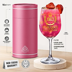 Kies®GIFT 1963 Wine Glass Birthday Gift 60th Birthday Gifts for Women Old Man Gifts Happy Birthday Glasses Gift Ideas Wine Decanter Women Personalized Gifts Old Fashioned Glass Wine Glasses Wine