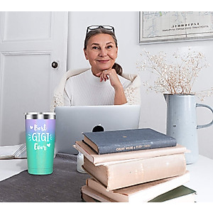 KOOLDRINK Best Gigi Ever-Grandma Gifts from Granddaughter Grandson Mothers Day Birthday Christmas Gifts for Nana,Mimi,Soon to be Gigi,Stainless Steel Insulated Grandmother Mug Cup 20Ounce Multicolor