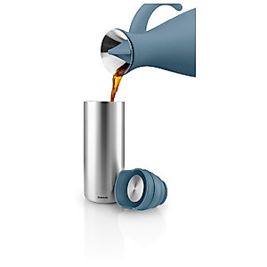 EVA SOLO | Urban To Go Cup 0.35 L Dusty Blue | Double-Walled Thermo With Vacuum Insulation | Dishwasher-safe With Practical Easy Grab Strap & Click Lid