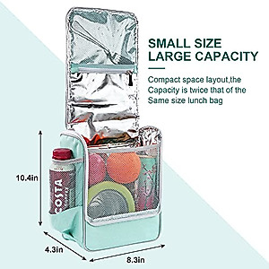 Amersun Lunch Box Kids, Insulated Lunch Bag Women Men, Cooler Bag for Teen Girls Boys Adult, Bento Box with Multi-Pocket for School Picnic Office Work, Easy to Clean (Spill-Resistant, Light Blue)