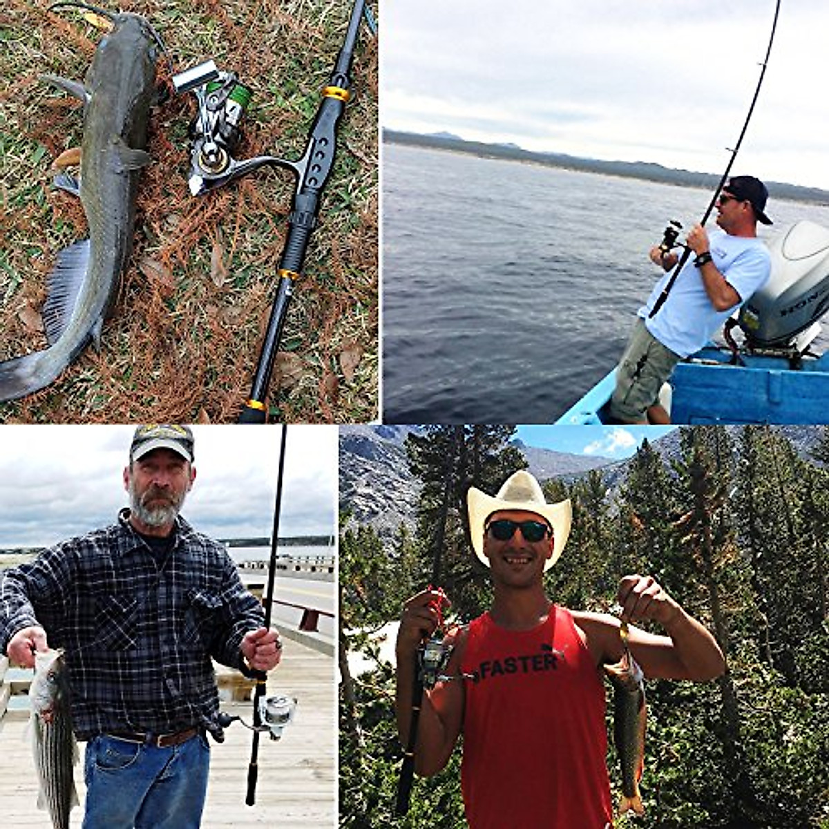 Sougayilang Fishing Rod Graphite Carbon Fiber Portable Spinning Telescopic Fishing Pole for Boat Saltwater and Freshwater