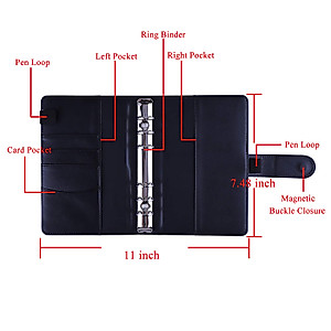 Antner Budget Binder with Zipper Envelopes, Money Binder Organizer with Cash Envelopes for Budgeting & Saving Money, A6 Budget Planner with 12 Cash Envelopes & 20 Colorful Stickers for Cash, Black