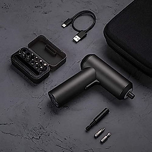 Xiaomi Mi Cordless Screwdriver 3.6V, 2000mAh Rechargable Battery. Patented One-piece body with USB-C charging port. High 5-N.m Torque Cordless Portable Screwdriver with 12 pieces of S2 Steel Bits