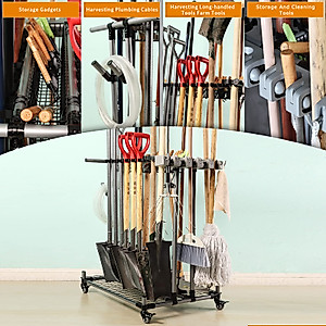 garden tool organizer metal Garage Storage Holder storage large long lawn tools heavy duty tool rack sturdy yard cart yard tool organizer for garage