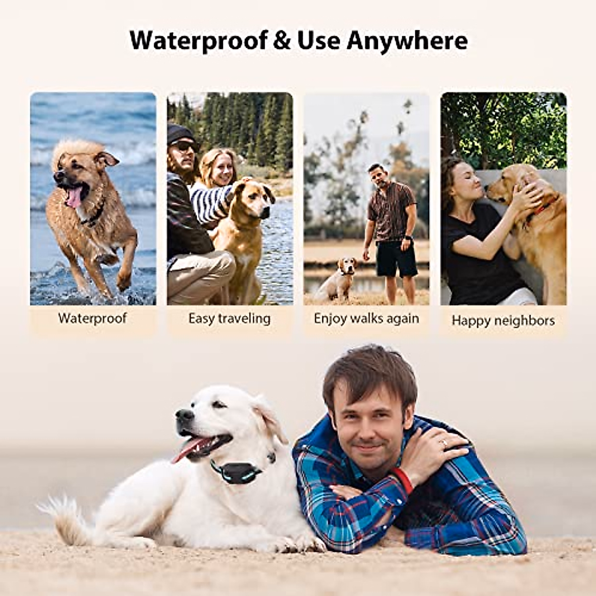 GHORA RS1 Dog Training Collar w/Remote 1200Ft Control Range, Dog Shock Collar 3 Modes, Beep, Vibration and Shock,Rechargeable Waterproof Trainer E-Collar,for Small Medium Large Dogs(8-150lbs)