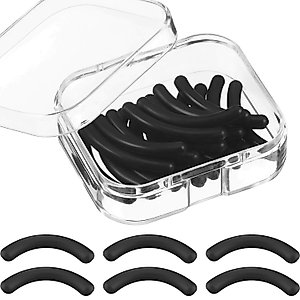 Zhehao Eyelash Curler Refill Eyelash Curler Pad Silicone Rubber Curler Replacement Refill Pad for Universal Lash Curler with Clear Storage Box
