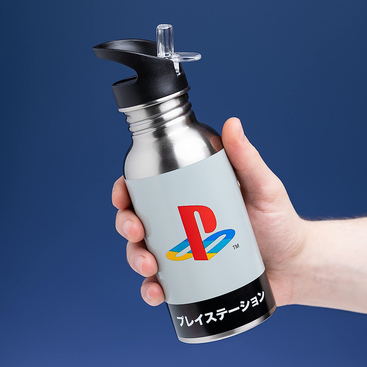 Paladone Playstation Heritage Stainless Steel Water Bottle, 500 ml, 16.9 fl oz