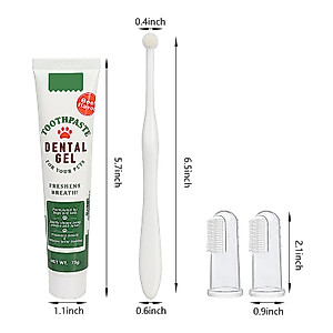 Pet Dog Tooth Brushing Kit - Dog Finger Toothbrush, 360° Toothbrush & Beef Flavor Toothpaste for Dogs Puppy Cats Teeth Oral Cleaning, Fresh Breath, Reduces Plaque & Tartar Buildup Dental Care Kit