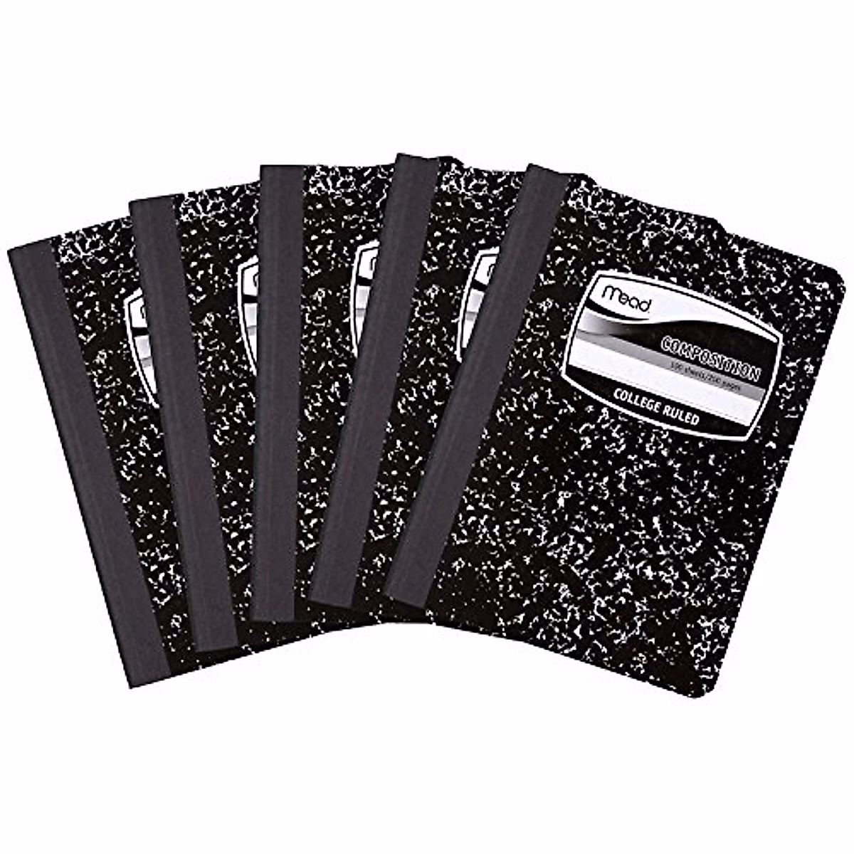 Mead Composition Books/Notebooks, College Ruled Paper, 100 Sheets, 5 Pack (72930)