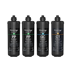 Waterdrop TSA 3-Stage Replacement Water Filter, 𝟏 𝐘𝐞𝐚𝐫 𝐂𝐨𝐦𝐩𝐨 𝐏𝐚𝐜𝐤, Replacement for Waterdrop TSA & TSB 3-stage Under Sink Water Filtration System, 2PP+GC+CT