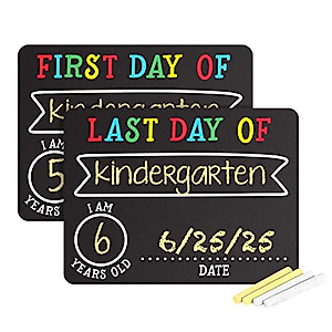 Pearhead Photosharing Chalkboard Signs, Perfect to Commemorate the First and Last Day of School, 2 Chalkboard Signs for School Celebrations and Milestones, 2 Count (Pack of 1) Packaging may vary