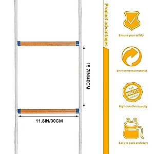 RIEJIN Emergency Fire Escape Ladder with 2 Hook, Strong Flame Resist Ladder for Kids Adult Emergency Escape, Fast to Deploy for Home Window Balcony(164FT/50M)