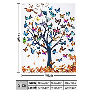 Butterfly Blanket Soft Lightweight Flannel Fleece Cartoon Throw Blankets Bedding for Bed Sofa Couch Chair Travel 50"X40"