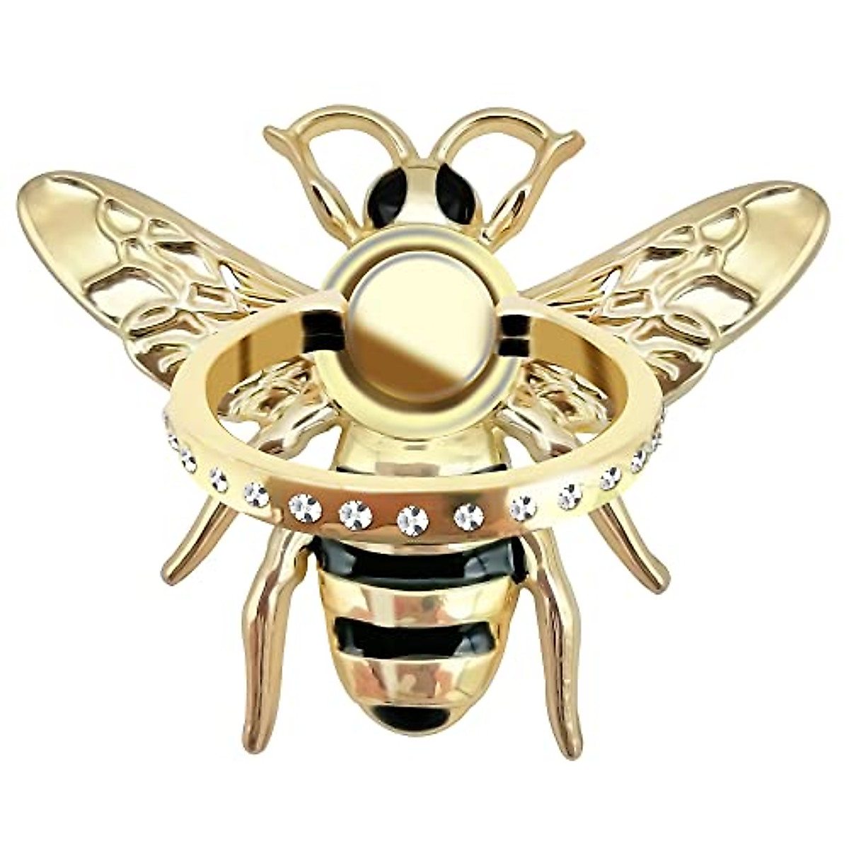 TACOMEGE Gold Bee Cell Phone Ring Grip Holder Stand for iPhone Android, Crystal Finger Ring Kickstand Compatible with Smartphones, Tablets