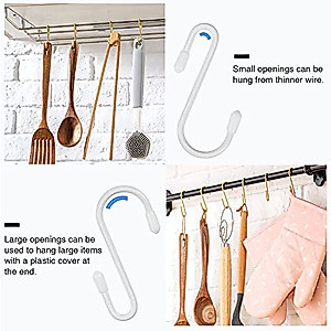 Hotop 36 Pieces S Shaped Hooks Hanging Heavy Duty S Hooks Hanger for Kitchen, Bathroom, Bedroom, Office, Pan, Coat, Bag, Plants (Champagne Gold,2.4 Inch)