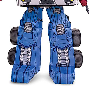 Disguise Optimus Prime Costume, Official Converting Transformer Costumes for Boys, Convertible Character Suit, Kids Size Small (4-6), Blue & Red