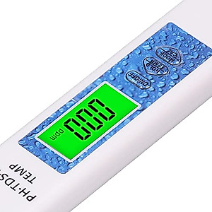 Water Quality Tester, EC Temp Alloy Probe Digital Display Quick Response PH Meter for Aquarium