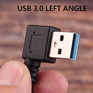 USB C 90 Degree Right Angle Cable Extension USB 3.0 Type c Cable Left & Right Angle Male by Oxsubor(20CM,8IN)(2 Pack)