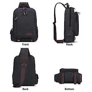 S-ZONE Mens Sling Bag Chest School Shoulder Backpack Satchel Outdoor Crossbody Pack