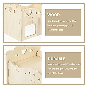 PATKAW 2 Pieces Small Animal House Wooden Hamster Nest Wooden Hamster Cage Small Animal Hideout Mouse Habitat Sleeping