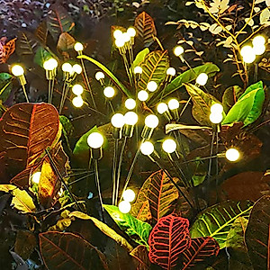 ANTQUE 2 Pack Solar Powered Garden Lights Outdoor, New Upgrade Swaying Starburst Solar Garden Lights, Vibrant Garden Lights Waterproof Solar Outdoor Lights, Decorative Lights for Yard