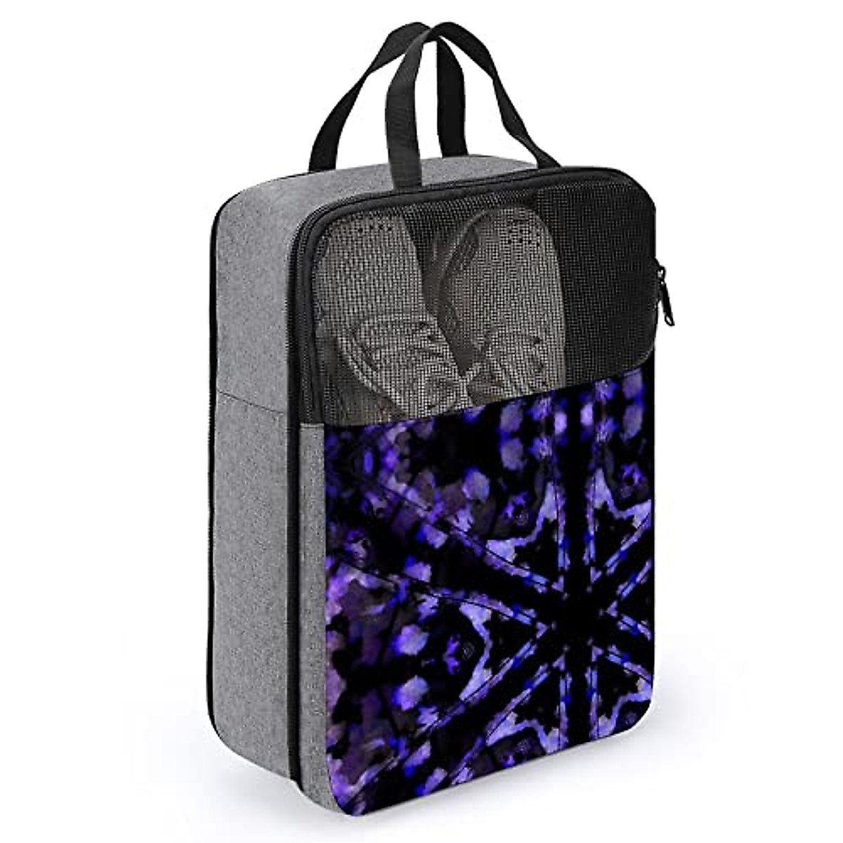 Frcavbin Geometric Watercolor Travel Shoe Bag Shoes Carrier with Handle and Zipper Foldable Shoe Puches Organizer for Home storage School starts