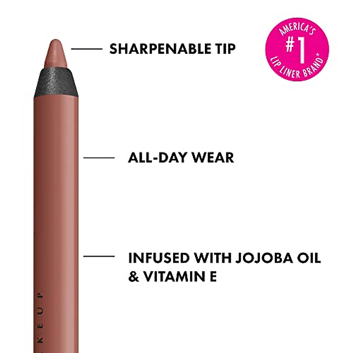NYX PROFESSIONAL MAKEUP Line Loud Lip Liner, Longwear and Pigmented Lip Pencil with Jojoba Oil & Vitamin E - Ambition Statement (Warm Peach Brown)