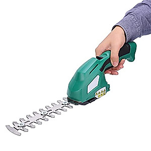 Grass Shear Hedge Trimmer 2 in 1 Electric Pruning Shears Hedge Pruning Shears Shrubbery Trimmer Electric Pruner Grass Shears 7.2V Li-Ion Cordless Garden Accessory EU AC100-240V