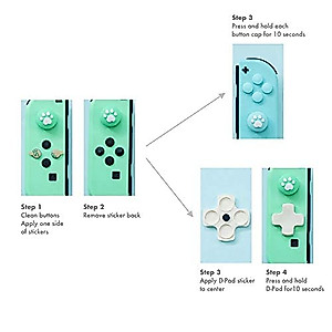 BelugaDesign Pastel Button Caps and D-Pad | Compatible with Nintendo Switch Standard OLED Joy-Con Controller Covers | Directional & A/B/X/Y Buttons - Pink