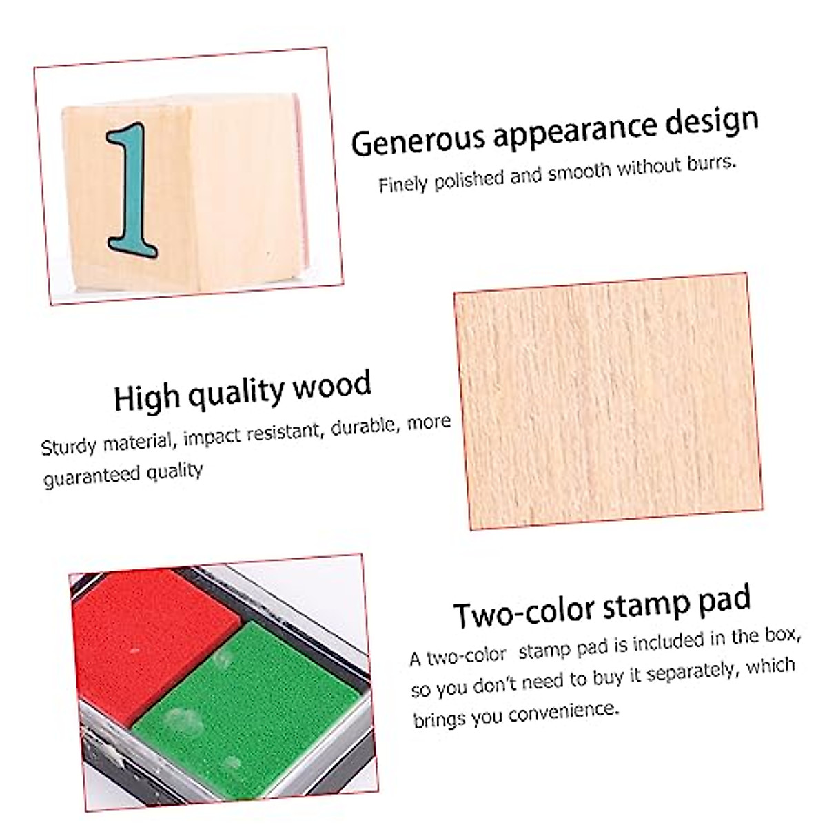 STOBOK Wood Rubber Stamp 2 Sets kidcraft playset Wooden Stamps stampers for Sealing Stamp Wood Rubber Stamp Planner Stamp Bamboo Number Signet Number Stamper Boxed Gift Sealing Stamp