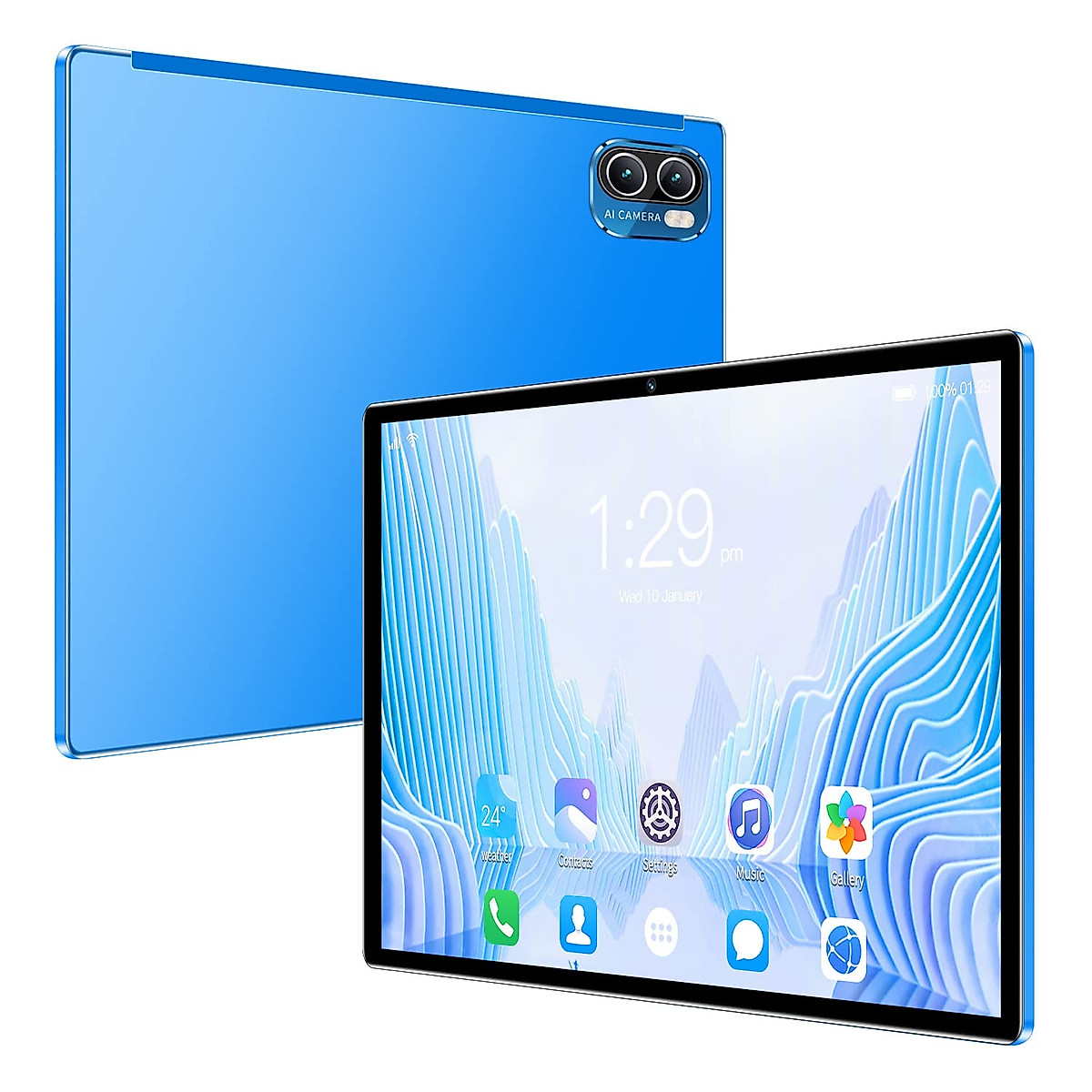 10.1 inch X5 Pro Tablet, 4+32G Full Screen Tablets with Dual SIM Card Slots, Android 8, 1280x800 HD, WiFi, Bluetooth, GPS, 2MP/5MP Camera (Blue)