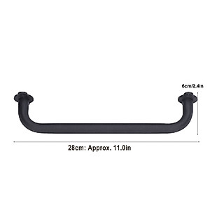 Tyenaza Barn Door Handle, Black Carbon Steel Interior Wooden Door Matte Handle for Wooden Gate Shed Cabinet Door