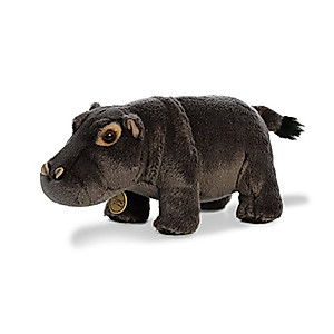 Aurora® Adorable Miyoni® Hippopotamus Stuffed Animal - Lifelike Detail - Cherished Companionship - Gray 10.5 Inches