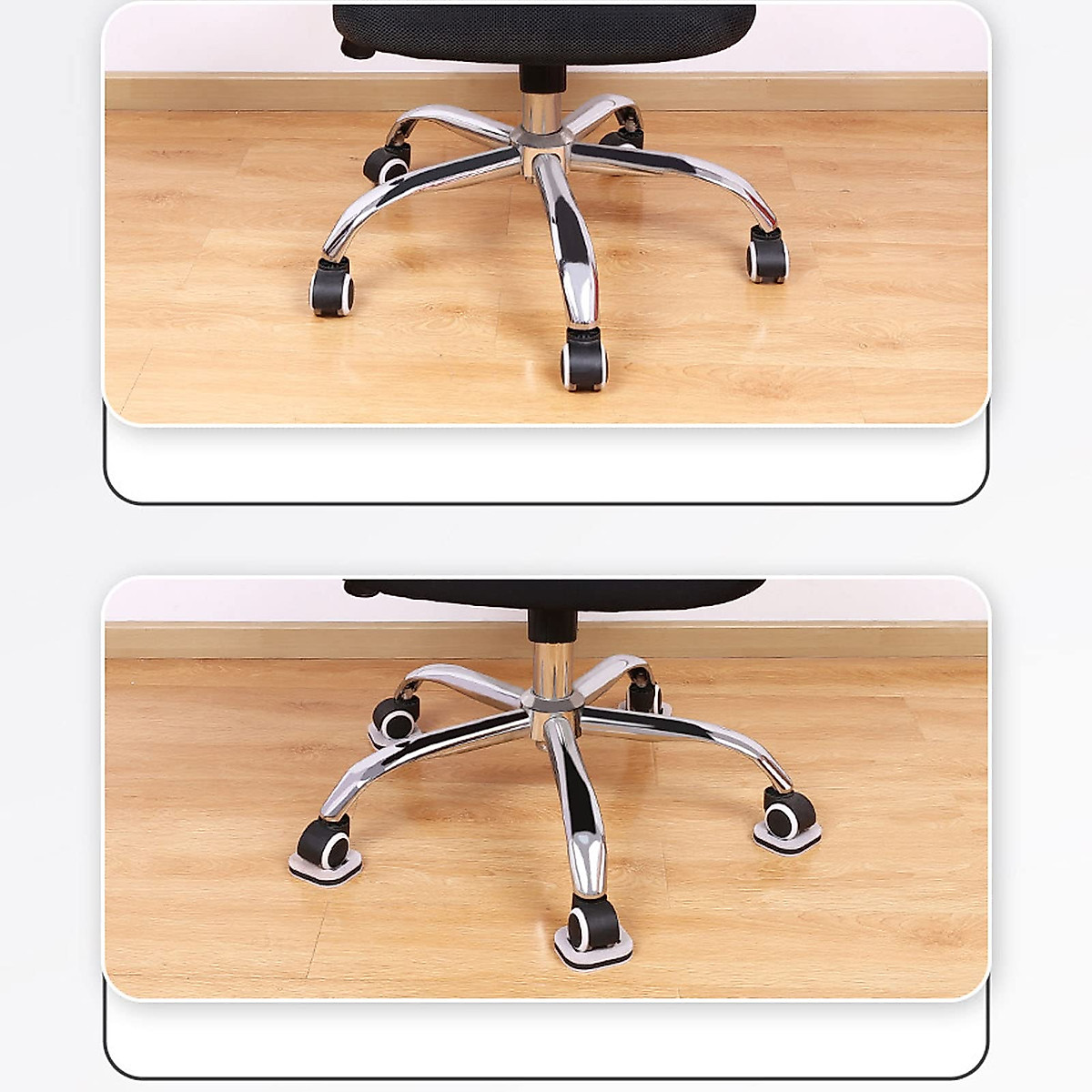 FeltCasterCup, Concave Design ChairWheelFeltPad Rectangle for Hardwood Floor