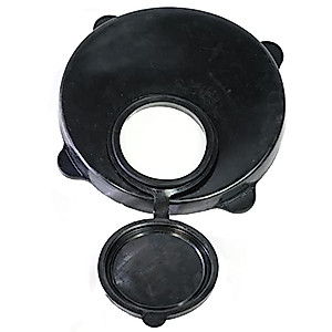 Skywin Storage Lid with Easy Pour Spout for Bucket - Weather-Resistant Rubber Black Lid with Easy Pour Spout - Multi-Purpose Wood Pellet Storage Containers, Bird Seed Container, Lump Charcoal Storage, or Pellet Storage Lid for Bucket (Not-Including Bucket