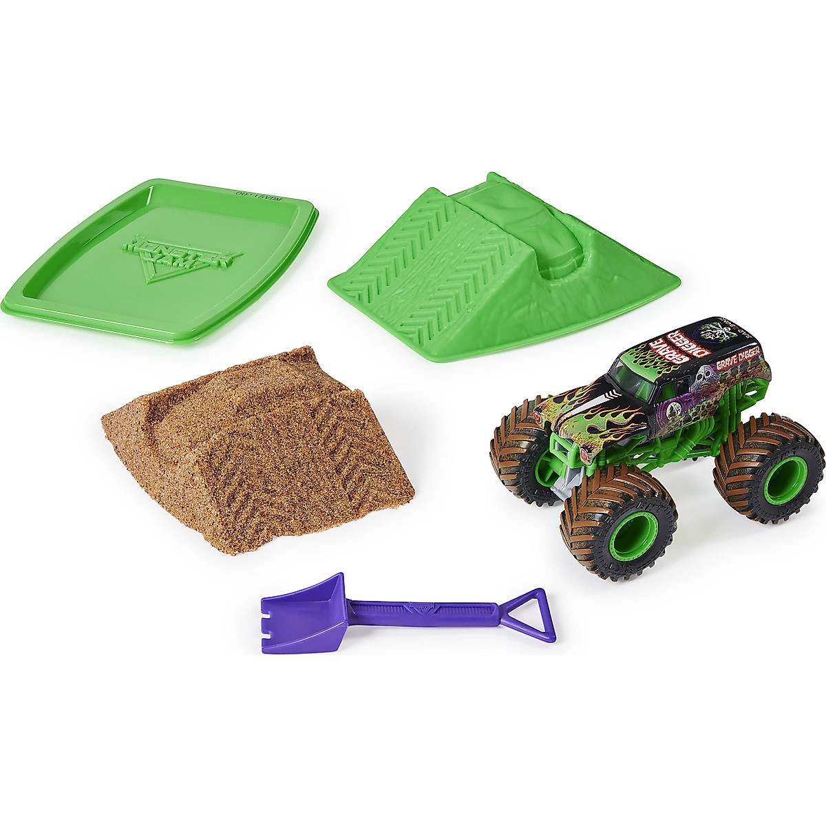Monster Jam, Grave Digger Monster Dirt Starter Set with 8oz Monster Dirt and Official 1:64 Scale Truck