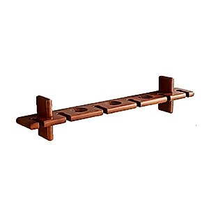 PIBM Stylish Simplicity Wine Rack Wall-Mounted Wine Rack and Glass Holder,Can Hold 3 Bottles of Red Wine and 6 Goblets, Full Rubber Wood, 15Kg Load-Bearing, Home and Kitchen Bar Accessories