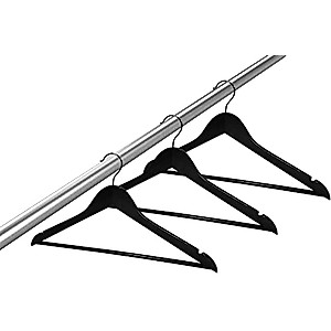 FLASHPRIX Set of 24 Black Hangers, Black Wooden Hangers, Trouser Bar and Notches for Shoulders, 360° Rotating Hook, Hangers for Jackets, Suits, Coats, Sweatshirts