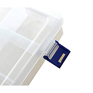 UPSTORE 8 Grids Transparent Plastic Jewelry Accessories Portable Storage Box Organizer Holder with Adjustable Dividers (Large)