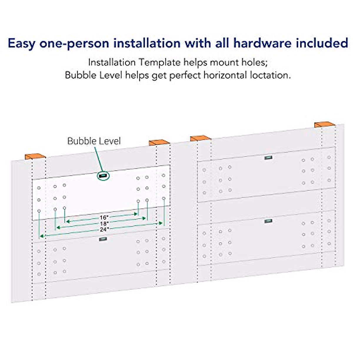 FLEXIMOUNTS 2-Pack 2x6ft Garage Shelving with Hooks 24-inch-by-72-inch Wall Shelf Garage Storage Racks Floating Shelves, Black
