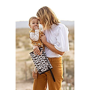 Petunia Pickle Bottom Nimble Diaper Clutch | Compact Clutch with Fold-Out Changing Pad | Diaper Clutch | Small Baby Diaper Bag | Stylish Diaper Clutch for On-The-Go Moms and Dads | Moon Leopard