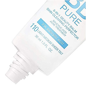 Maybelline Dream Pure Skin Clearing BB Cream, 8-in-1 Skin Perfecting Beauty Balm With 2% Salicylic Acid, Sheer Tint Coverage, Oil-Free, Medium, 1 Count