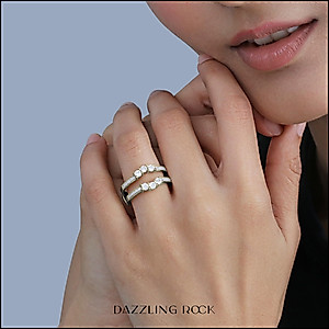 Dazzlingrock Collection Round White Diamond Anniversary 3 Stone Enhancer Ring for Women (0.80 ctw) in 14K Yellow Gold Size 7.5