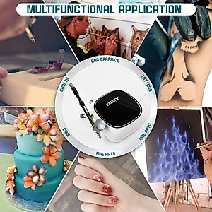 XDOVET Airbrush Kit 30PSI, Airbrush Set with Compressor, Mini Airbrush Compressure Kit for Makeup, Cake Decorating, Nail Art, Painting, Tattoo, DIY Modeling with Air Brush Set